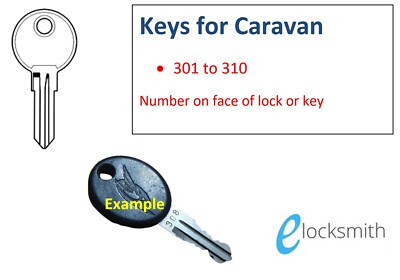 Key to code number Fits Jayco Caravan - 301 to 310 | eBay Australia