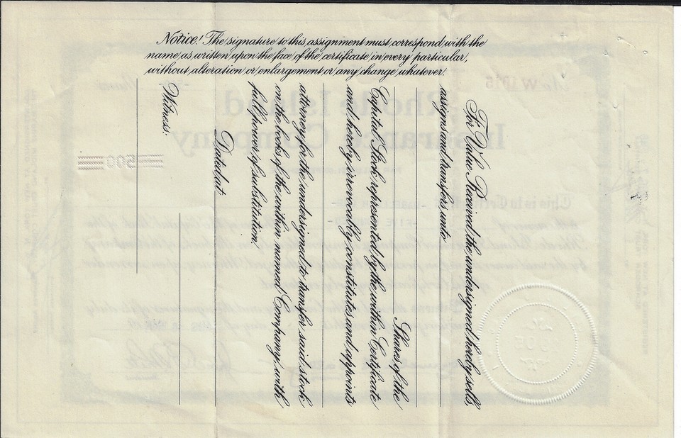 RHODE ISLAND 1946 Rhode Island Insurance Company Stock Certificate | eBay