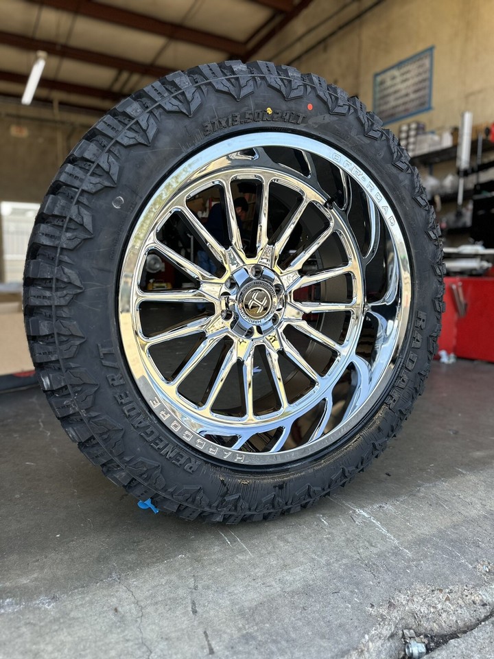 4 NEW 22x12 Hardcore HC101 Wheels and 35" Tires -44 Chrome 8X165 FOR ...