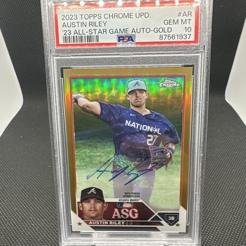 2023 Topps Chrome All Star Game Auto Gold Refractor Austin Riley Braves ...