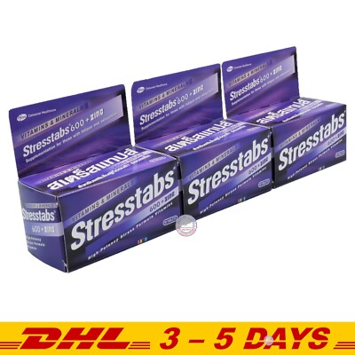 60 Tabs x 3 Stresstabs 600 + Zinc Vitamin + Minerals High Potency ...