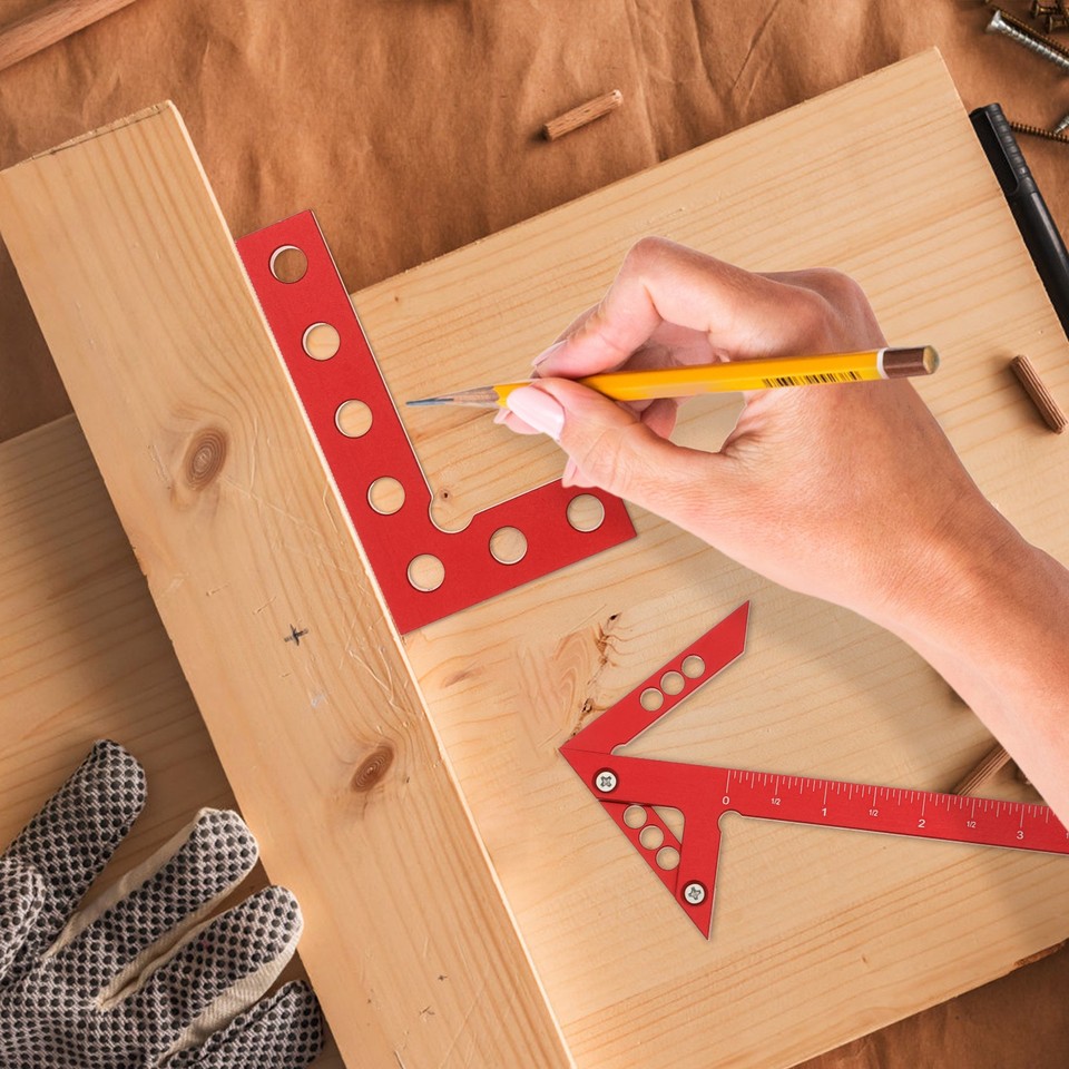 2Pcs Aluminum Alloy Small Square Measuring Tool Accurate Edge Marking ...