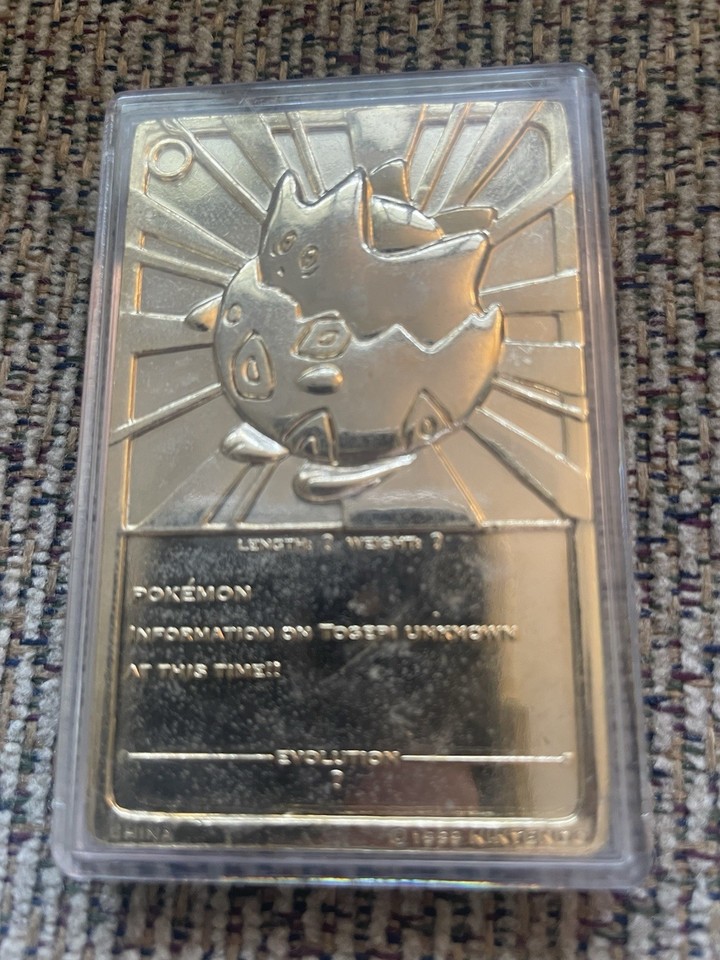 Pokemon Togepi Burger King 23K Gold Plated Trading Card and Pokeball ...