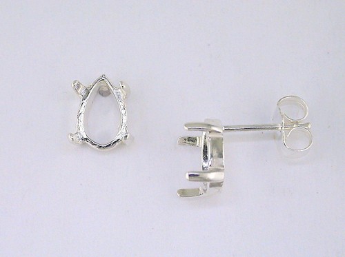 Pear Cabochon Earring Settings Sterling Silver | eBay