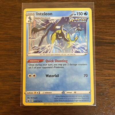 Inteleon (Holo Rare) Chilling Reign Pokemon TCG 043/198 | eBay