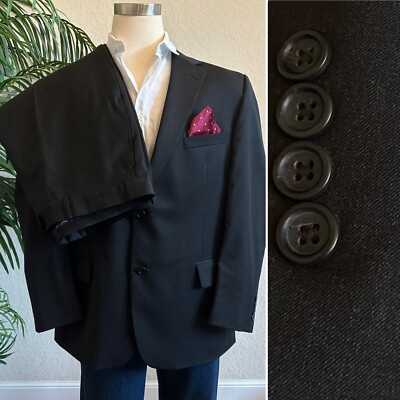 MENS 2 PC SUIT JACKET SIZE 46S PANTS 44x27 JOSEPH FEISS SHORT BLAZER ...