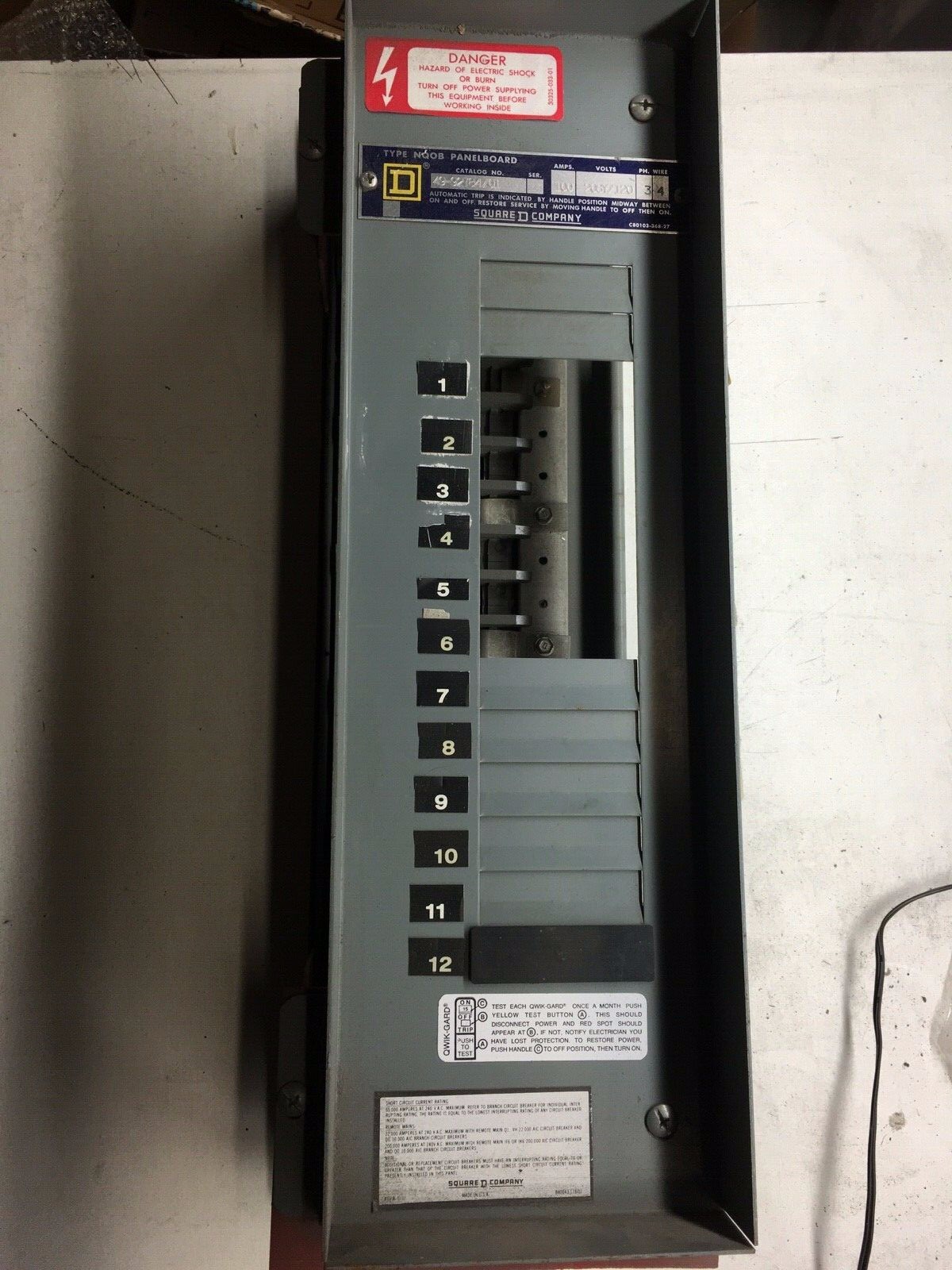 49-92784/01 Square D NQOB Panelboard Interior 100A 3 Phase | eBay