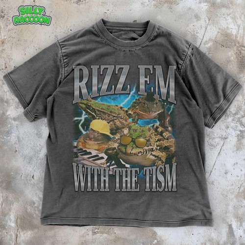 Funny Frog Meme T-Shirt Rizz Em With The Tism Vintage Sarcastic Autism ...