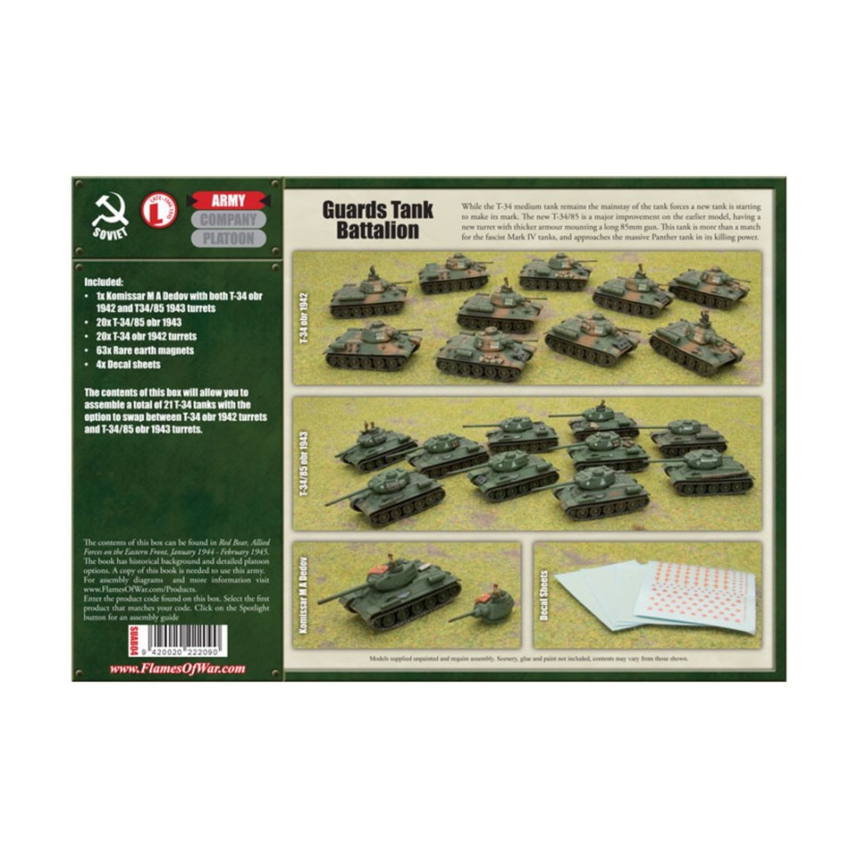Battlefront FoW WWII Soviet 15mm Guards Tank Battalion - Red Bear SW ...