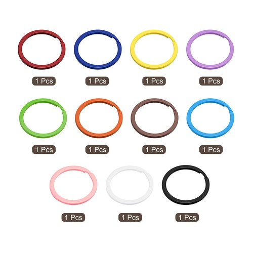 Split Keychain Rings, 30mm Round Flat Key Holder for Key, DIY Set of 11 ...