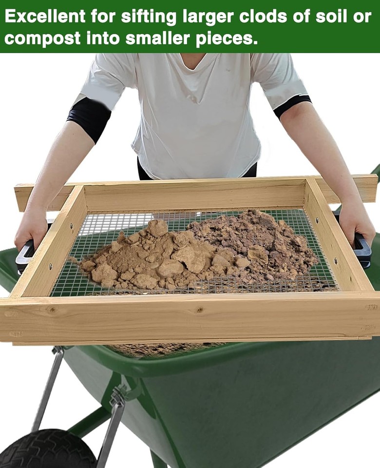 Large Soil Sifter, Dirt Sifter for Gardening, Use in a Wheelbarrow ...
