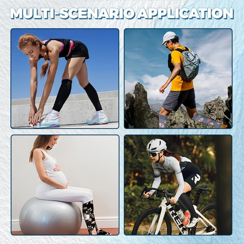 Flintronic 6 Pairs Compression Socks for Women & Men, 15-20 Mmhg Travel ...