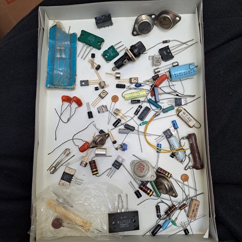 Vintage Electronic Components Lot – Caps, Resistors, Etc Omron, Sprague ...
