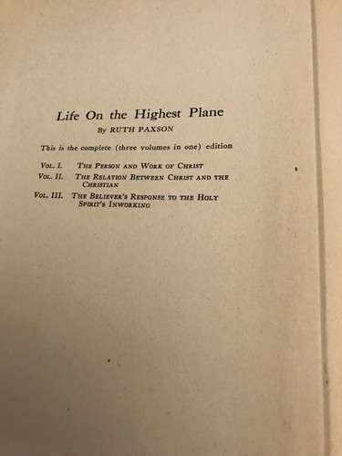 Life on the Highest Plane By Ruth Paxson 1928 HC | eBay