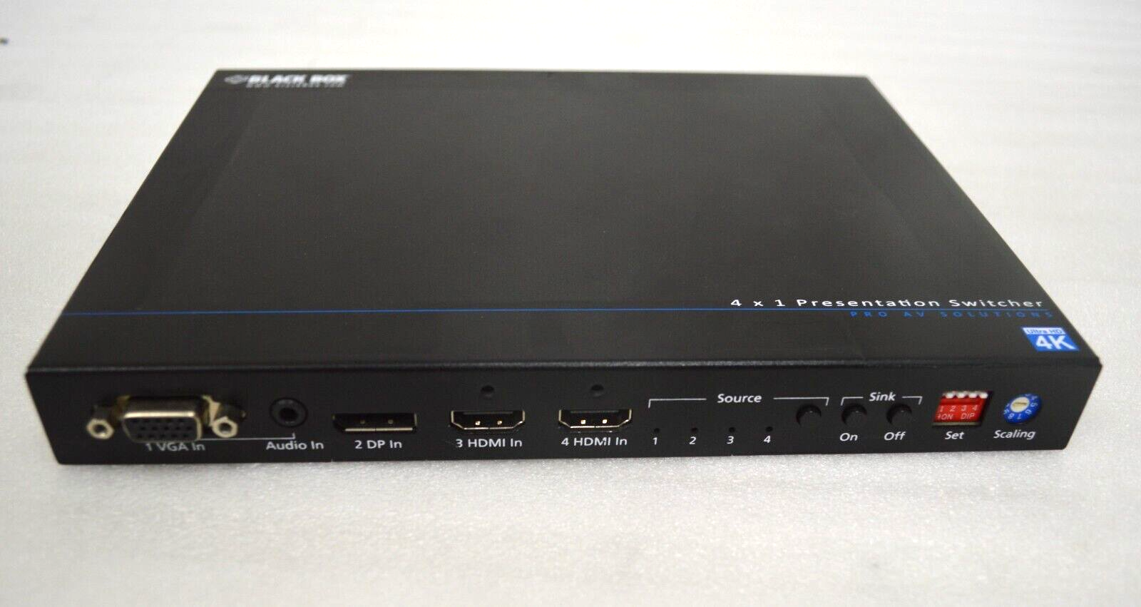 AVSC-0401H Black Box 4K HDMI DisplayPort VGA HDBaseT 4 x 1 Presentation ...
