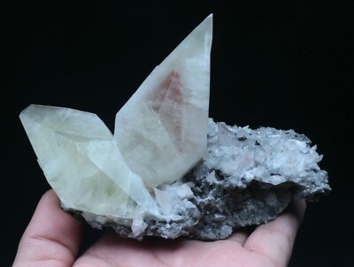 373.3g New Find Natural Yellow Red phantom Calcite Mineral Specimen ...