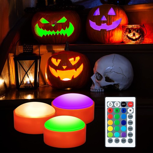 Pumpkin Lights with Remote Control and Timers,RGBW Color Changing Jack ...