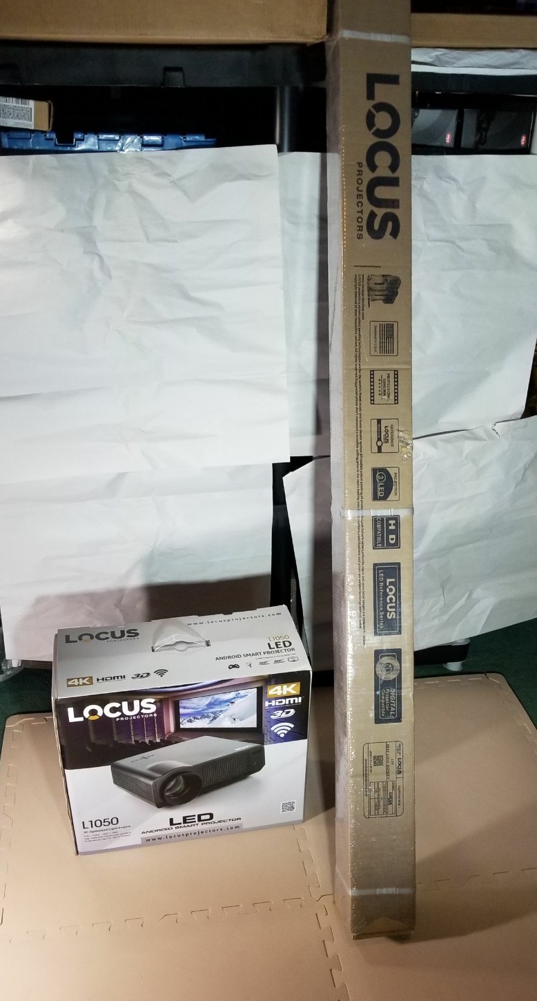 Locus L1050 Android Smart Projector with 72" Self Lock Screen 4k 3D ...