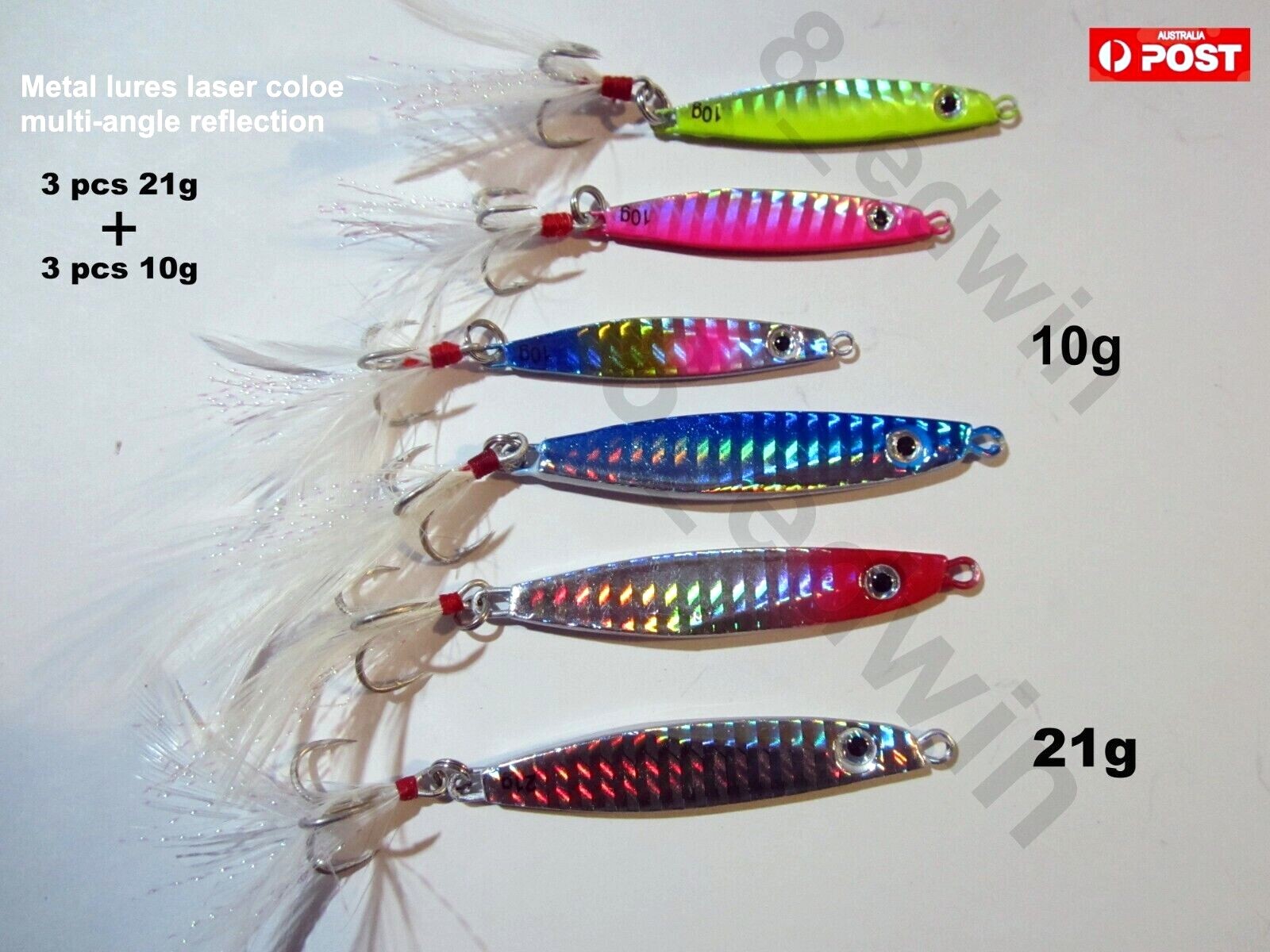 Metal Spinning Jig Bait Fishing Lure Tackle Mackerel Salmon Kingfish ...