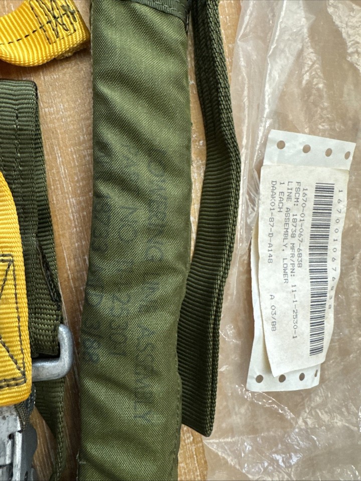 Military Parachute Extraction Line Extension LOWERING LINE ASSEMBLY 11 ...