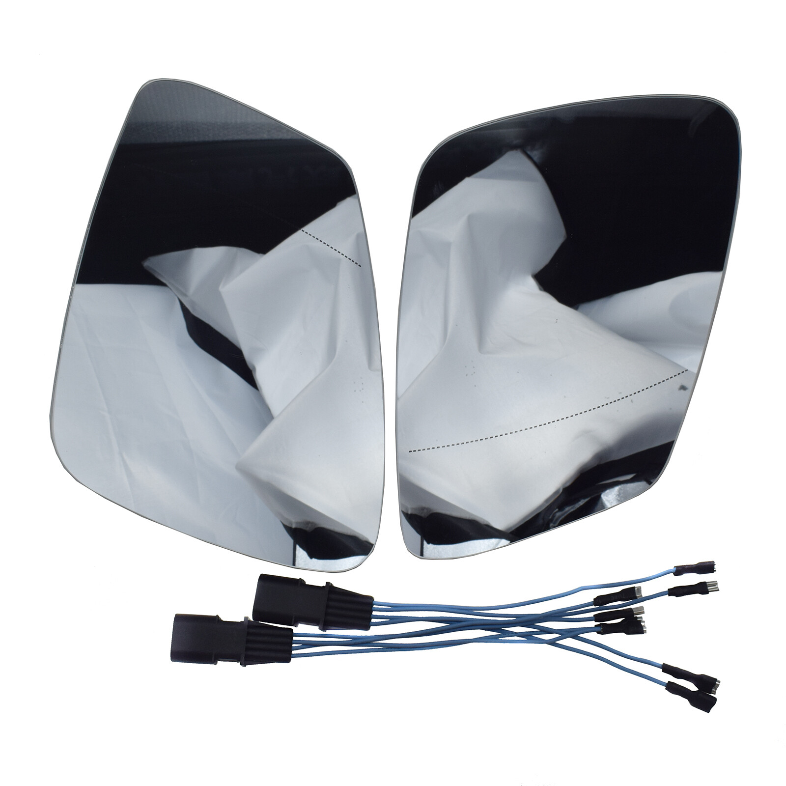 2PCS Heated Mirror Glass W/ Wire 4 Pins 51167186588 For BMW 5 6 7 GT ...