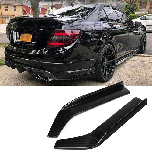 For Mercedes Benz W204 Carbon Fiber Style Rear Bumper Diffuser Splitter ...