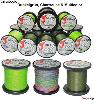 0,0784€/m Daiwa J-Braid grün chartreuse 0,06mm-0,56mm ab 50m ...