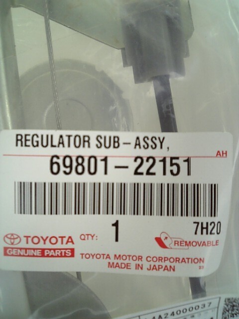 Genuine TOYOTA MARK2 CHASER JZX90 GX90 Right Front Window Regulator ...