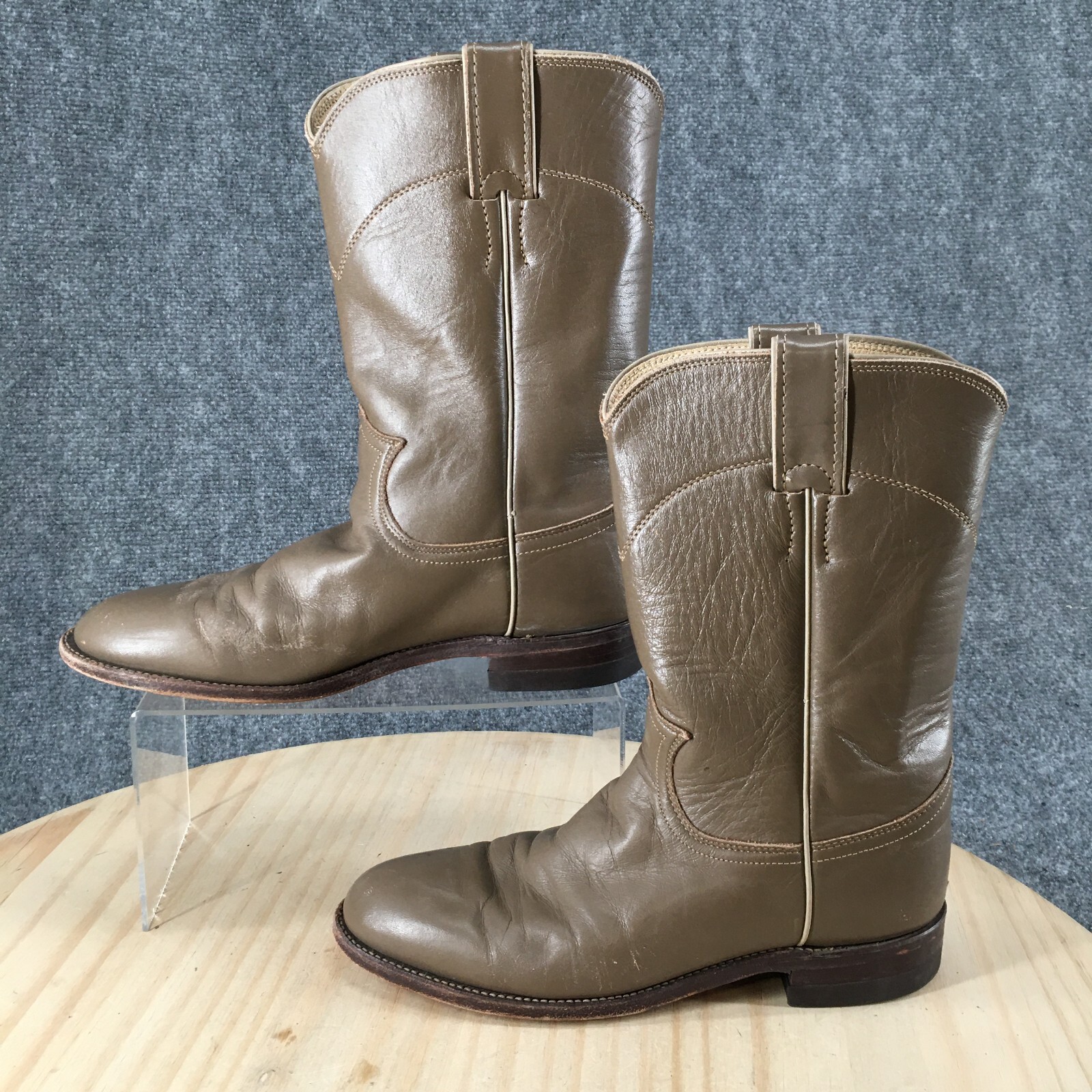Justin Boots Womens 7B Cowboy Western Roper Mid Calf Pull On L3067 ...