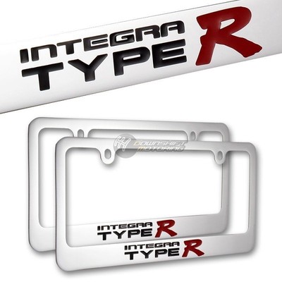 2Pcs ACURA INTEGRA TYPE R Chrome License Plate Frame Hand Painted ...