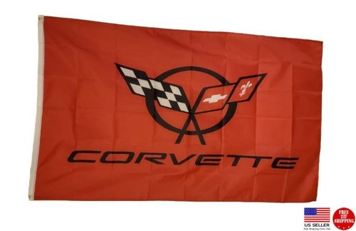 3x5 Corvette Red Traditional Flag Racing Car Dad Garage Banner ...