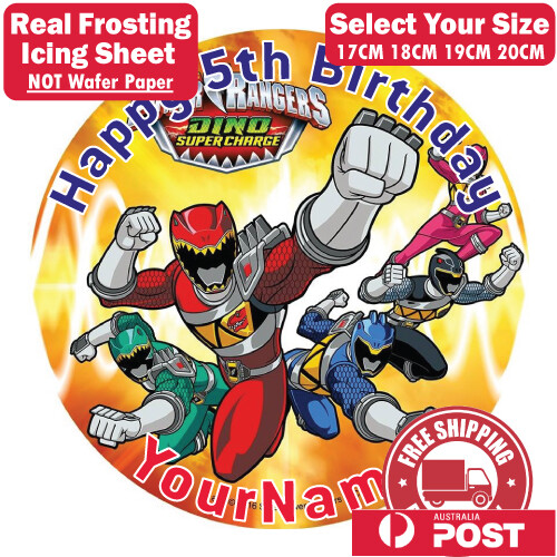 Power Rangers Personalised Birthday Edible Image Cake Topper Frosting ...