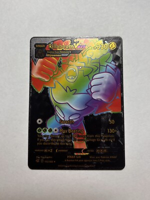 Black Foil Rillaboom VMAX Rainbow Fan Art Display Vmax Card NM | eBay