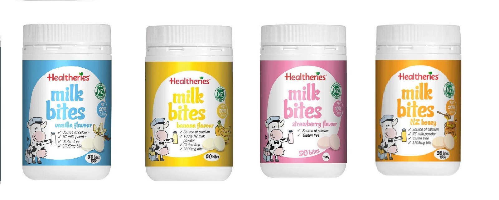 Healtheries Milk Bites Many Flavors 50 Bites 185g Source of Calcium ...