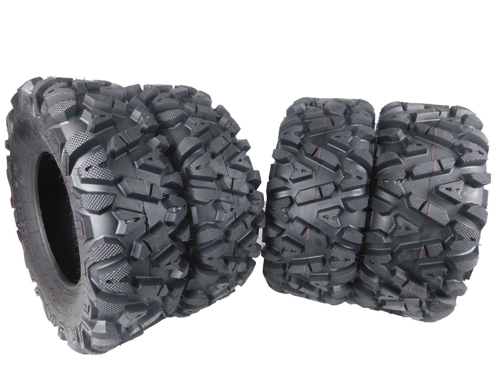 4 New 25x8-12 25x10-12 KT MASSFX TIRE SET ATV TIRES 6 PLY 25" 25x8x12 ...
