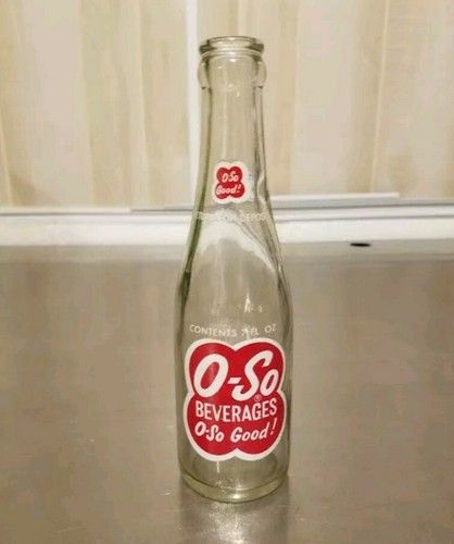 Vintage O-So 7oz Soda Pop Glass Bottle General Beverages Cleveland OH O ...
