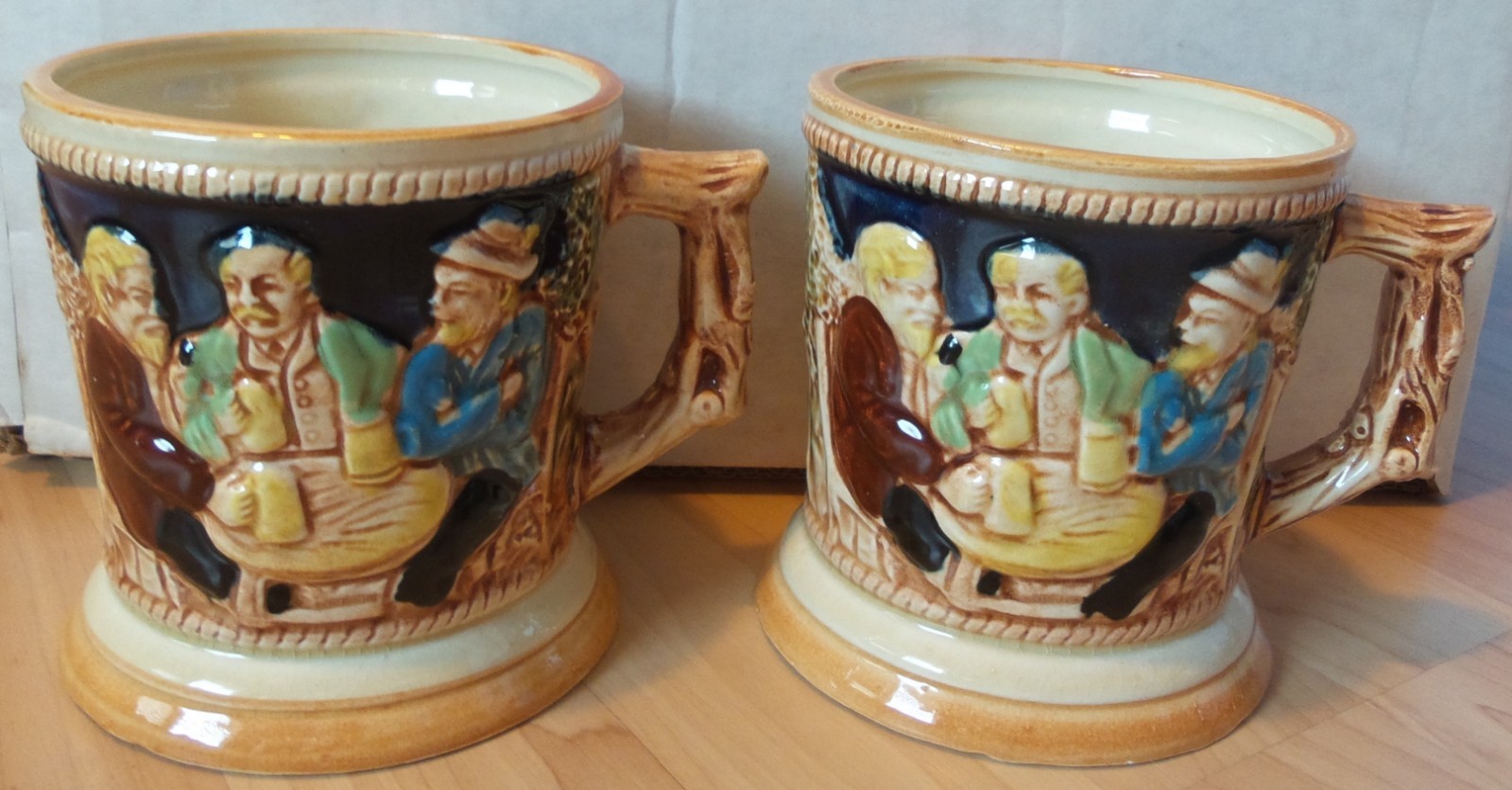 Lot of 2 Matching Vintage Steins, mustache stein shape | eBay
