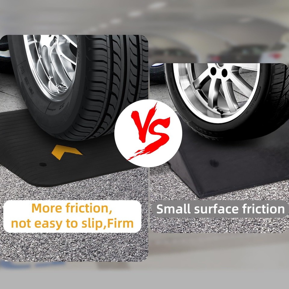 3.5" Rise Rubber Threshold Ramp Heavy-Duty Wheelchair Ramp Car Scooter ...