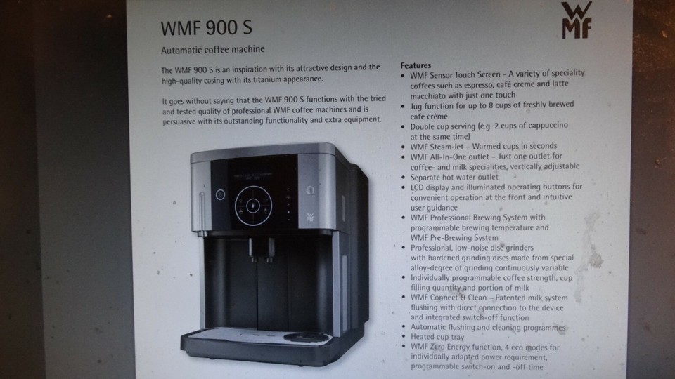 WMF 900S Automatic Coffee Machine, Sensor Touch Screen, 15bar Pump | eBay