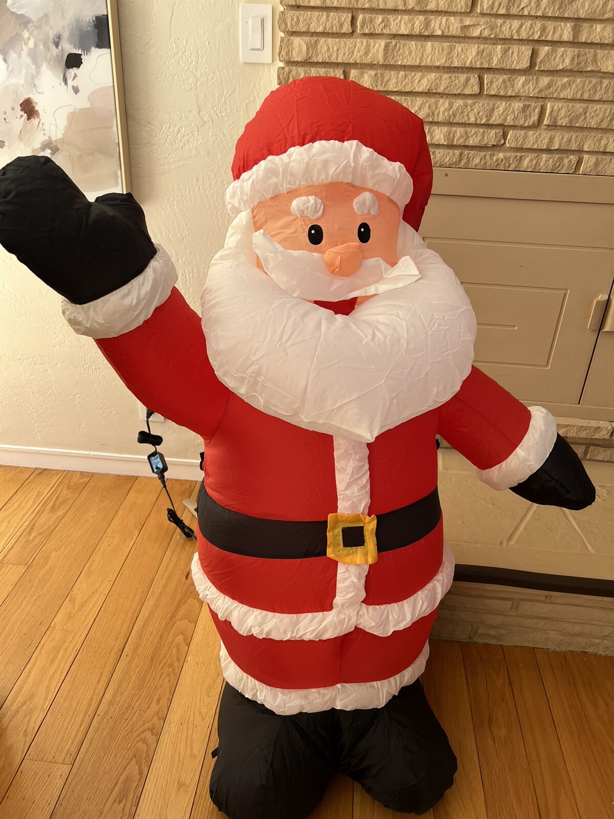 Airblown Inflatable Christmas Santa Inflatable 4ft Holiday Time Lights ...