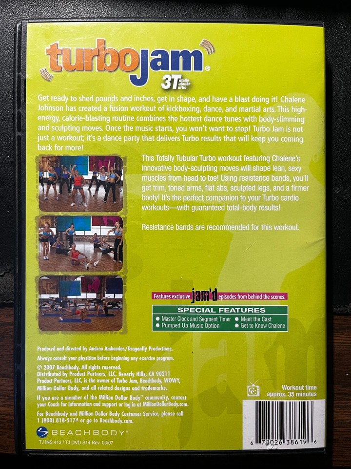 Turbo Jam 3 Totally Tubular Turbo Beachbody Workout DVD Exercise Very ...