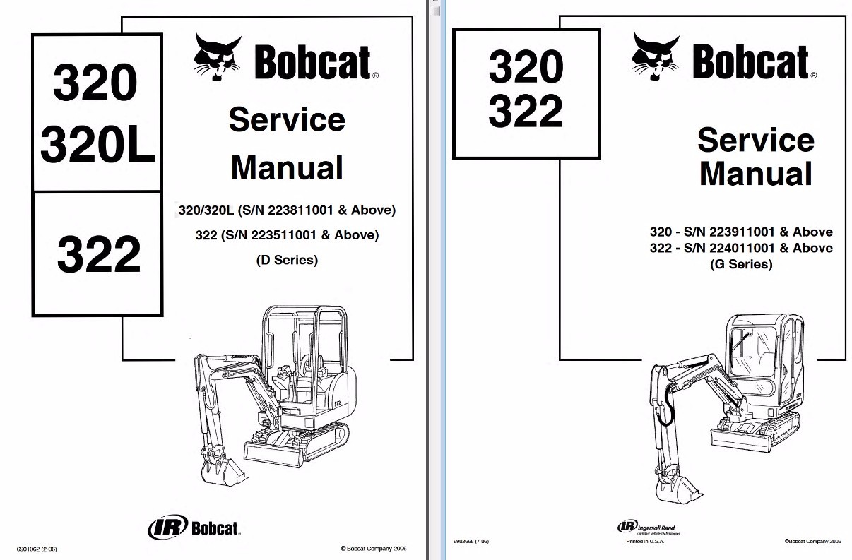BOBCAT 320 - 320L Excavator ( X320-X320L ) Service ,Operator's & Parts ...