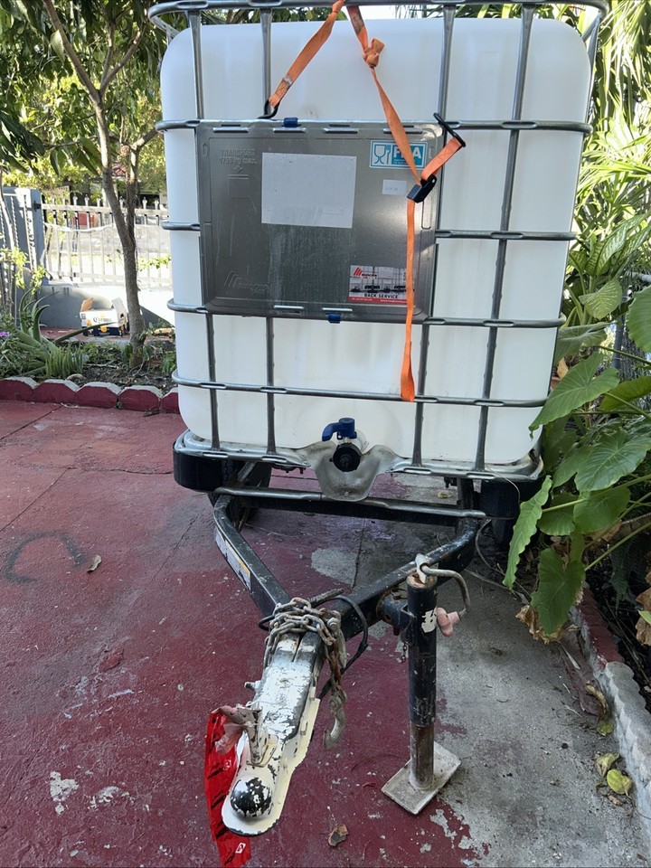 275 Gallon IBC Water Tank on Utility Trailer portable Mobile Water ...