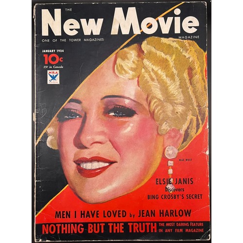 1934 New Movie Mae West Magazine Hollywood Jean Harlow Dinner at Eight ...