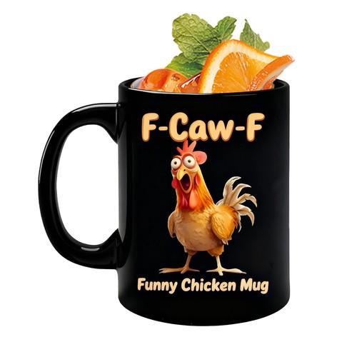 F-Caw-F Coffee Mug Funny Chicken Mug, Novelty Ceramic F-Caw-F Rooster ...