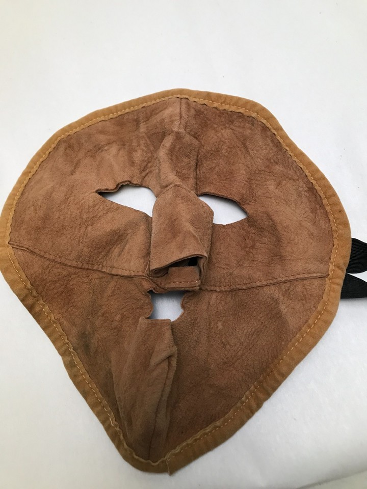 Antique Vtg Insane Asylum Leather Face Mask Elastic Band Creepy ...