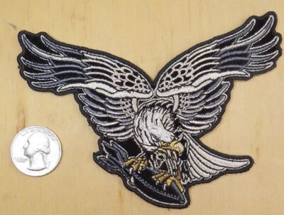SOARING EAGLE WITH BOMB IRON-ON / SEW-ON EMBROIDERED PATCH 5" X 3 1/2 ...