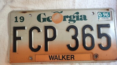 1996 Georgia License Plate Walker County FCP 365 | eBay