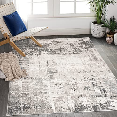 Art&Tuft Washable Rug, Anti-Slip Backing Abstract 4x6 Rug, Stain ...