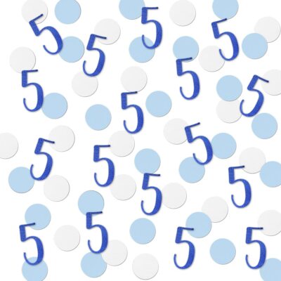 Blue Glitter 5 Confetti 5th Birthday Number Confetti 200pcs Anniversary ...
